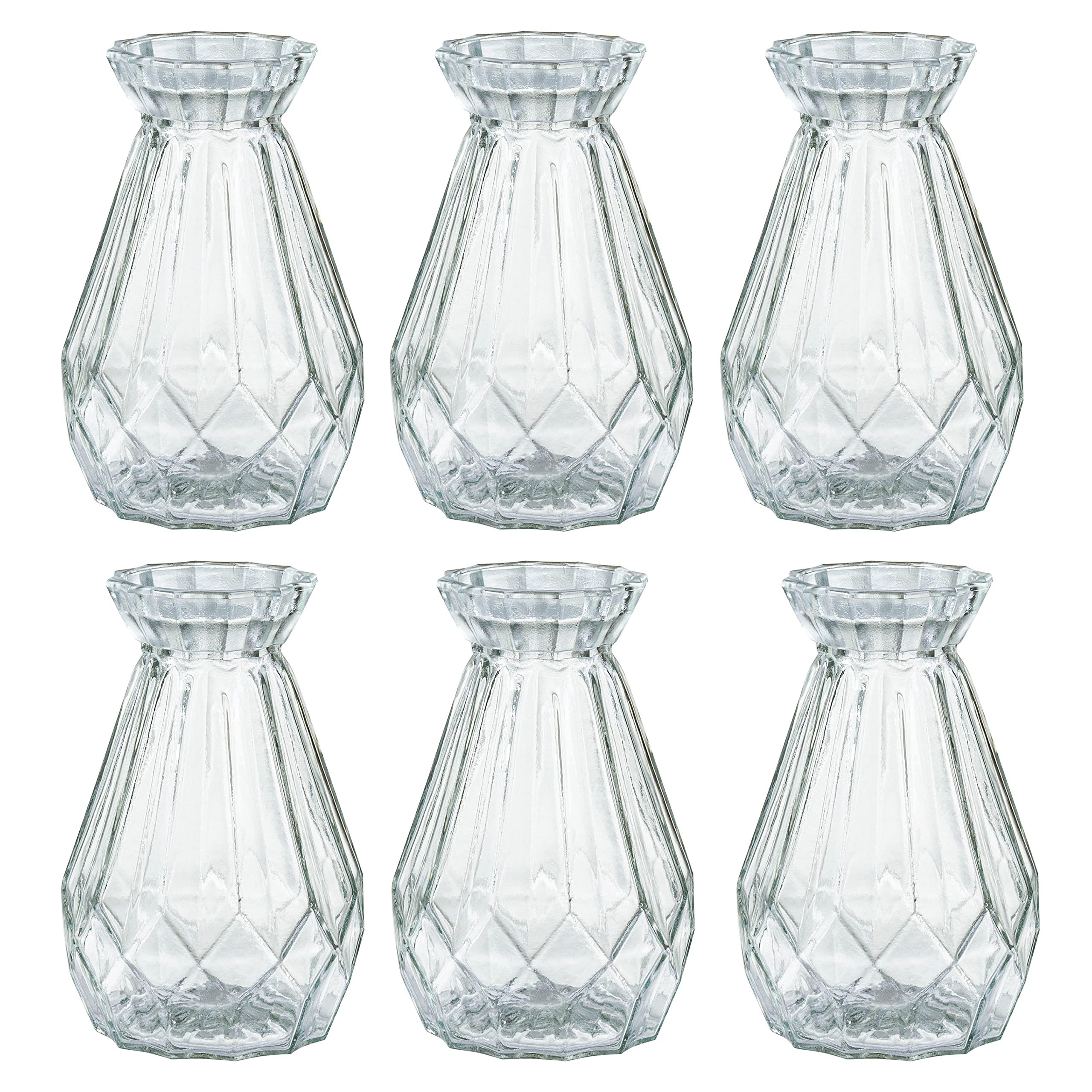 Mercer41 Small Glass Bud Vase Set Of 6-5 Inch Decorative Flower Vases ...