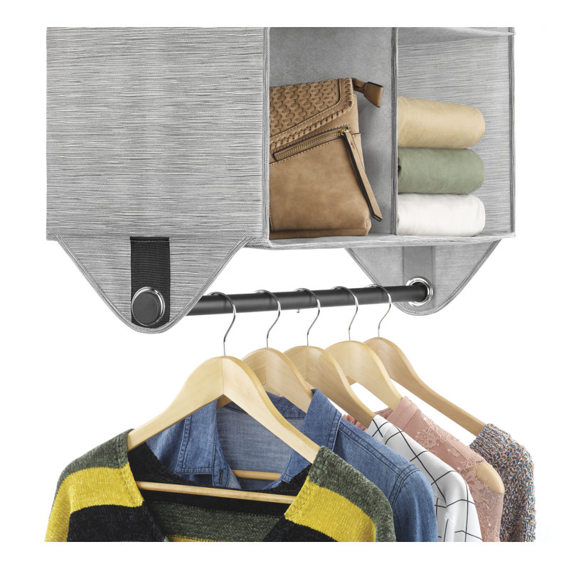 Dotted Line™ Aidan Fabric Hanging Organizer with Garment Rod & Reviews ...