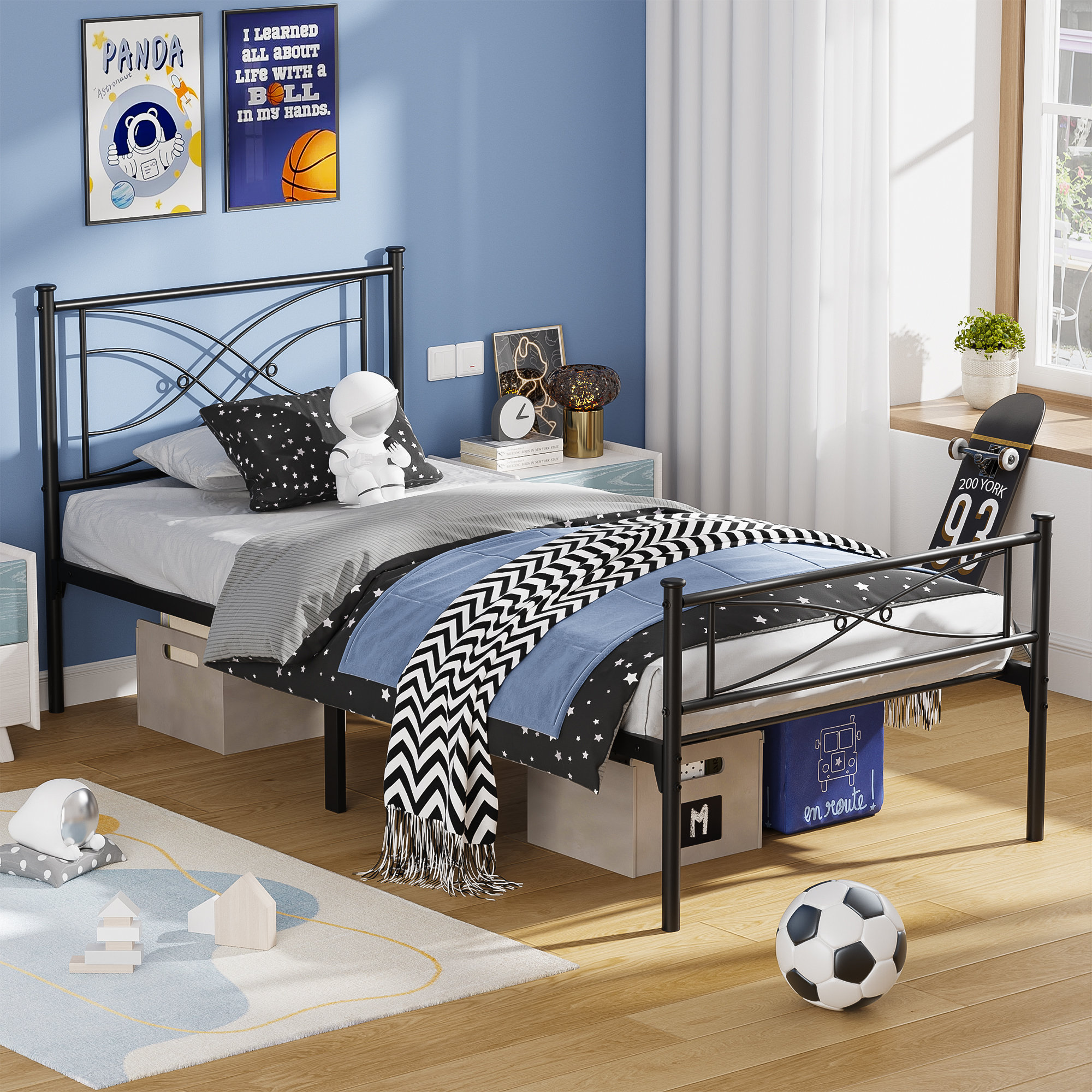 Winston Porter Simple Modern Metal Twin Bed Frame - Wayfair Canada