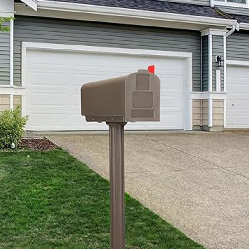 ZILNOX Durable Plastic Mailbox and Post Kit, Post Mount, Medium ...