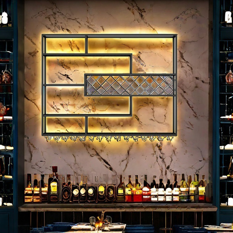 L Wall-hanging Wine Rhythm Multi-tier Iron Wall Mounted Wine Rack | Wayfair