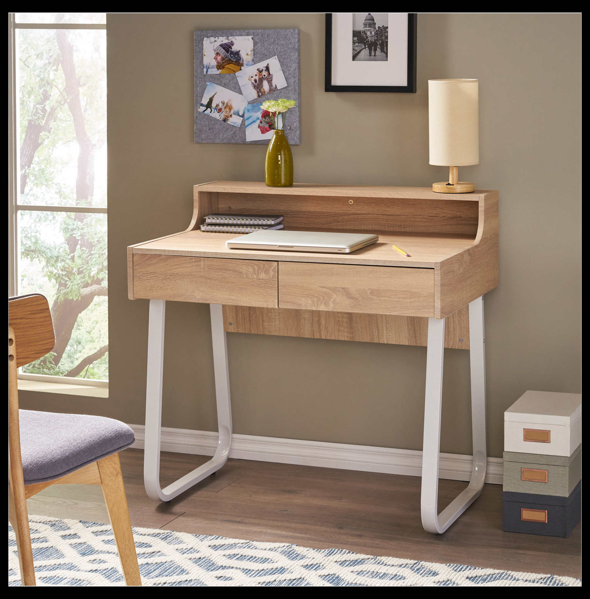Ebern Designs Shinault 35.43'' W Rectangle Computer Desk 35.43 inches ...