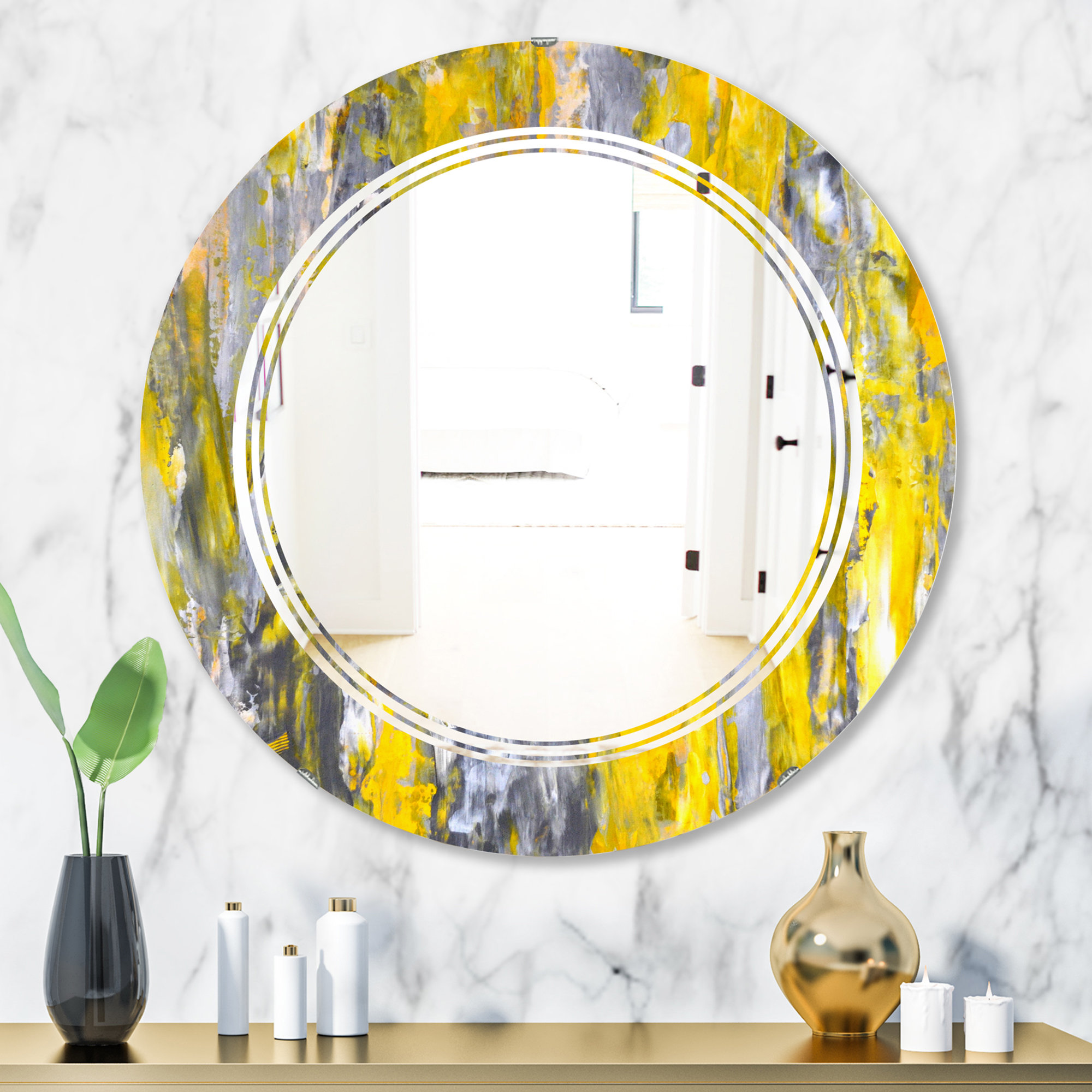 East Urban Home Triple C Abstract Pattern Industrial Frameless Wall ...