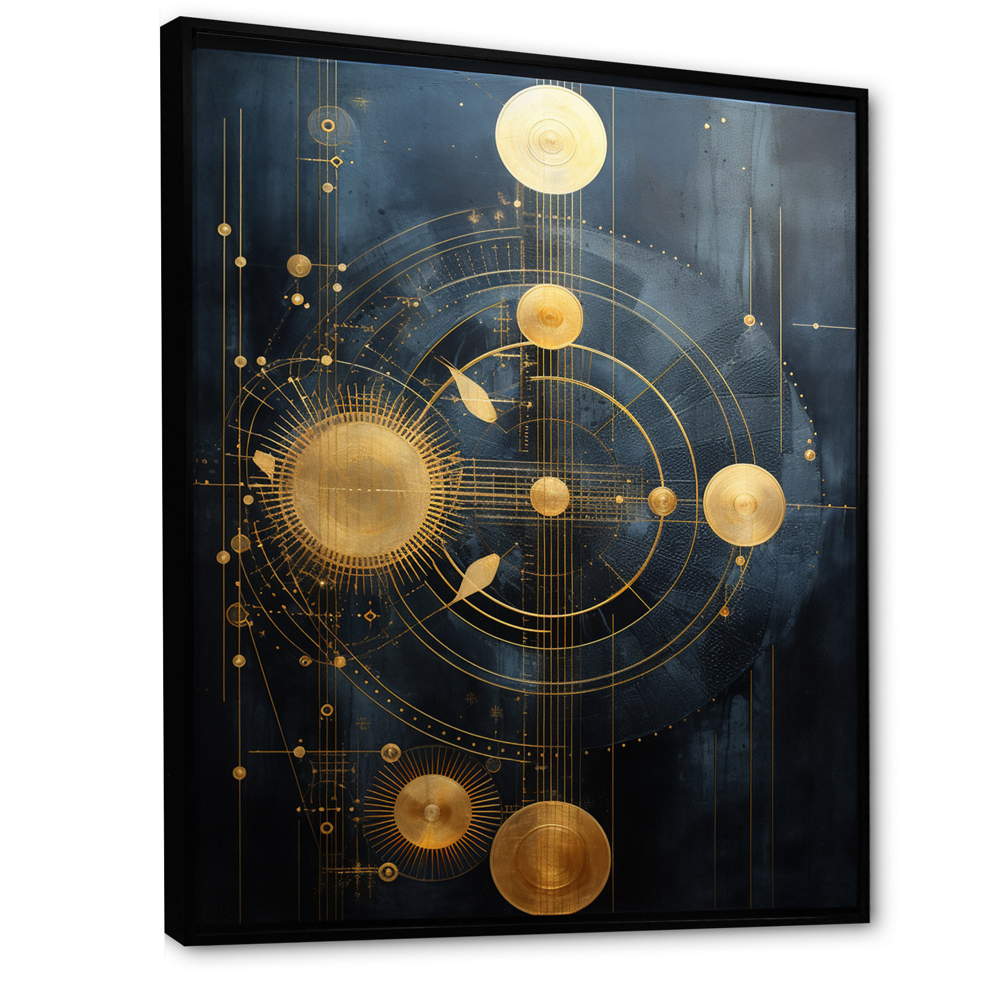 Mercer41 Ancient Wisdom Of Atlantis Retro Geometry Gold On Canvas Print ...