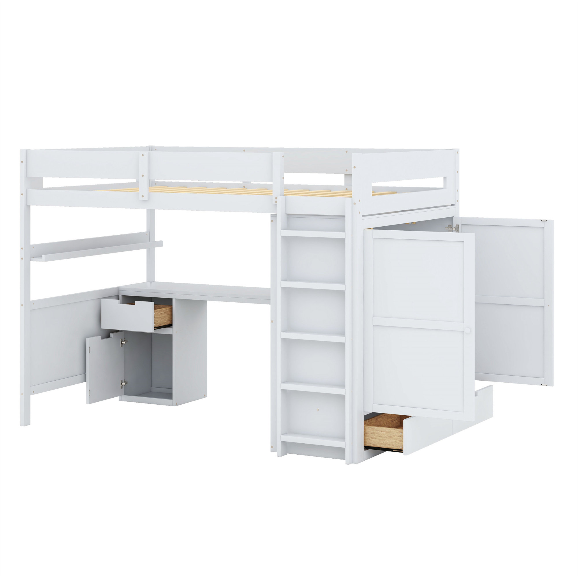 Harriet Bee Jeyli Kids Full Loft Bed with Drawers | Wayfair