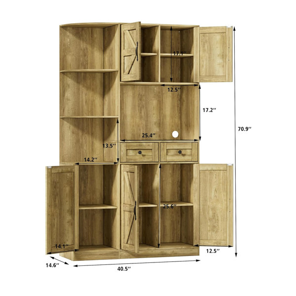 Millwood Pines Crumes 71" Kitchen Pantry | Wayfair