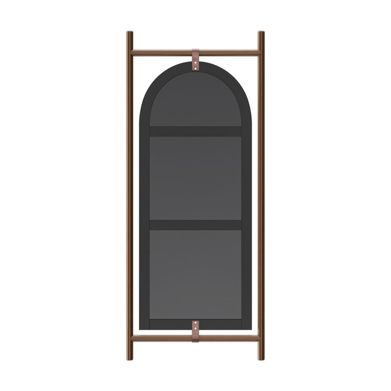 Latitude Run® 75H"×31"W Arch Full Length Mirror with Rectangle Wood ...