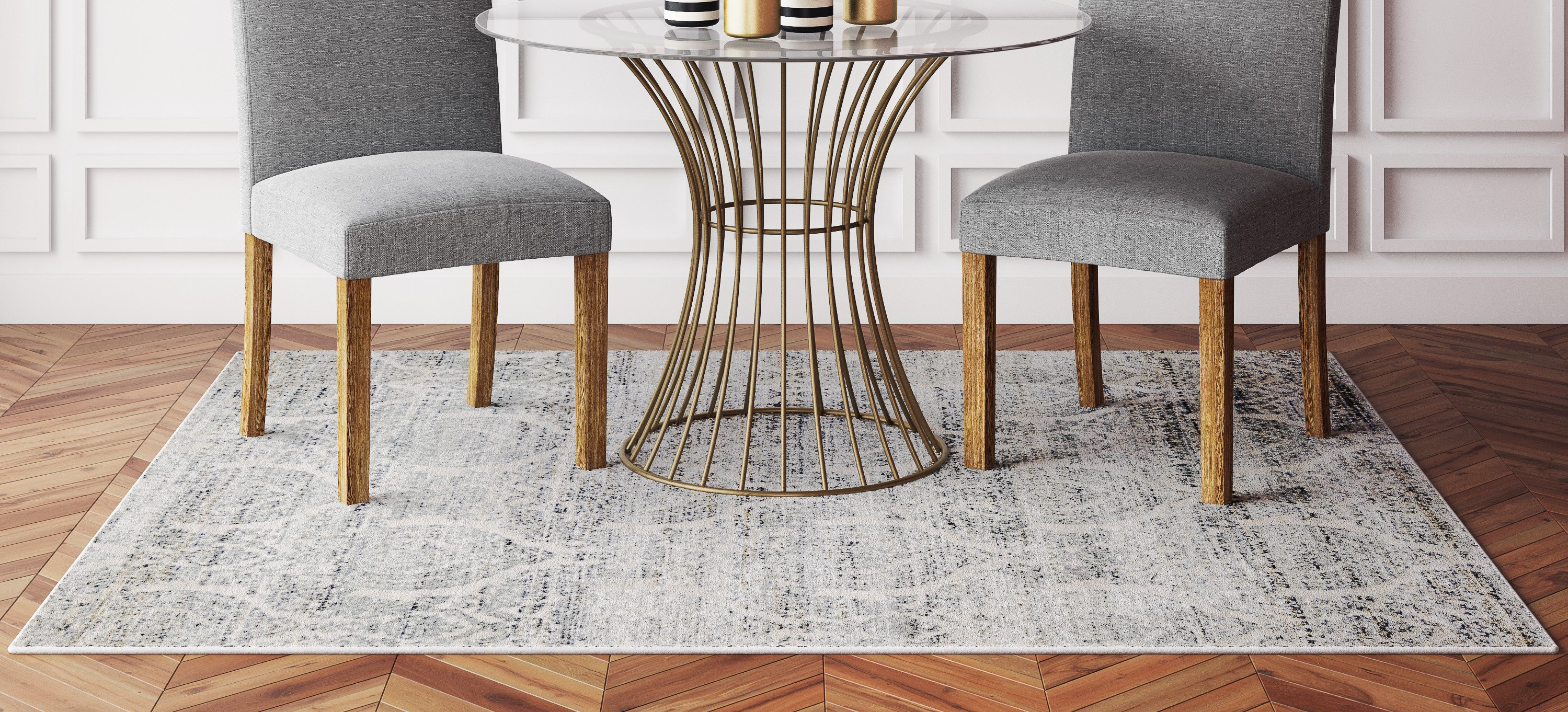 CosmoLiving by Cosmopolitan Astor Vintage Transitional Gray Area Rug ...