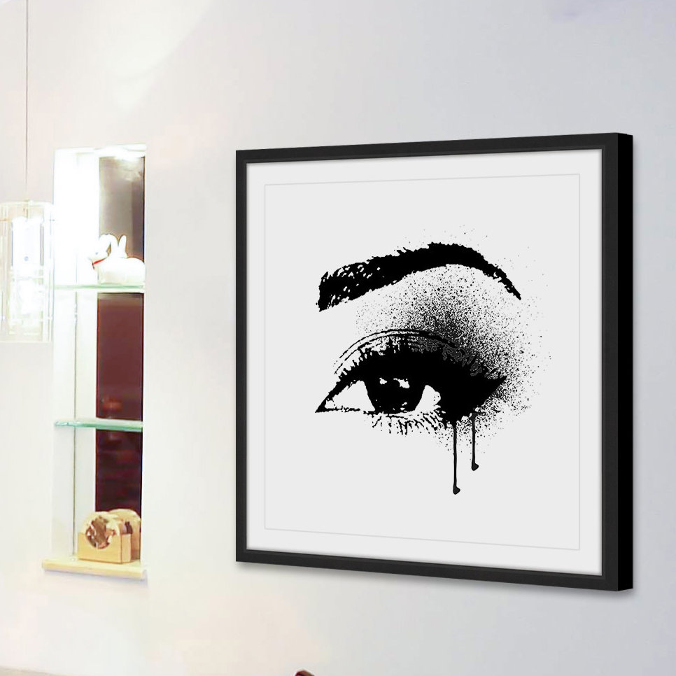Marmont Hill 'Black Drip Eye' by Amanda Greenwood Framed Painting Print ...