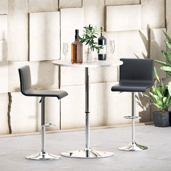 Wrought Studio™ Ojavi Bistro Pub Table Round Adjustable Height Bar ...