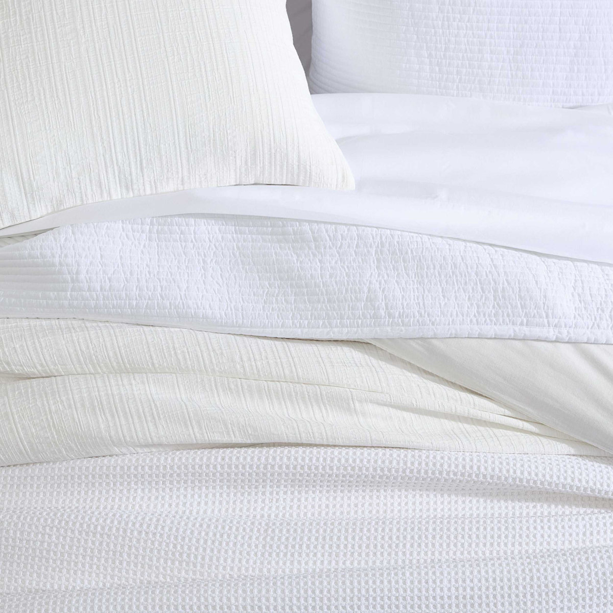 Vera Wang Bark Texture Cotton White Comforter Set & Reviews | Perigold