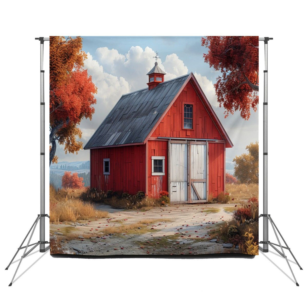 VisionDecor Barn House Backdrop Architecture Large Rural Scene Photo ...