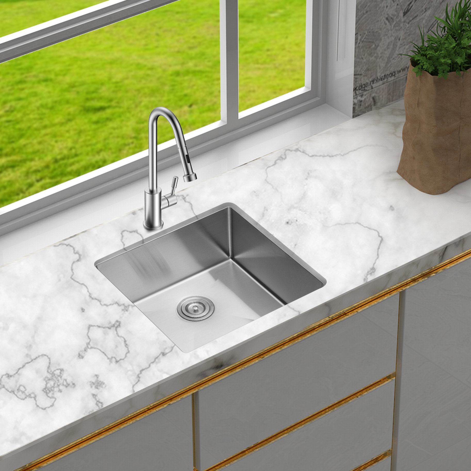 LavishLodge 23 Inch Kitchen Basin - Undermount Stainless Steel With R10 ...