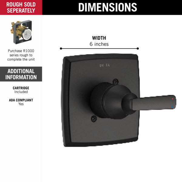 Delta Ashlyn Single-Function Valve Trim Kit, Shower Handle Trim kit ...