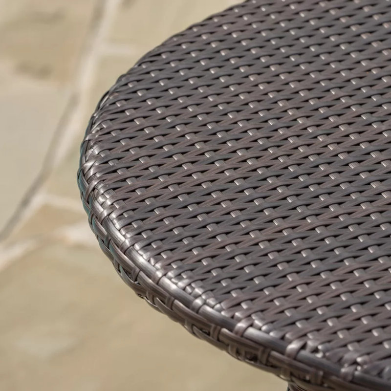 Dakota Fields Round Wicker Bistro Table - Multi Brown | Wayfair