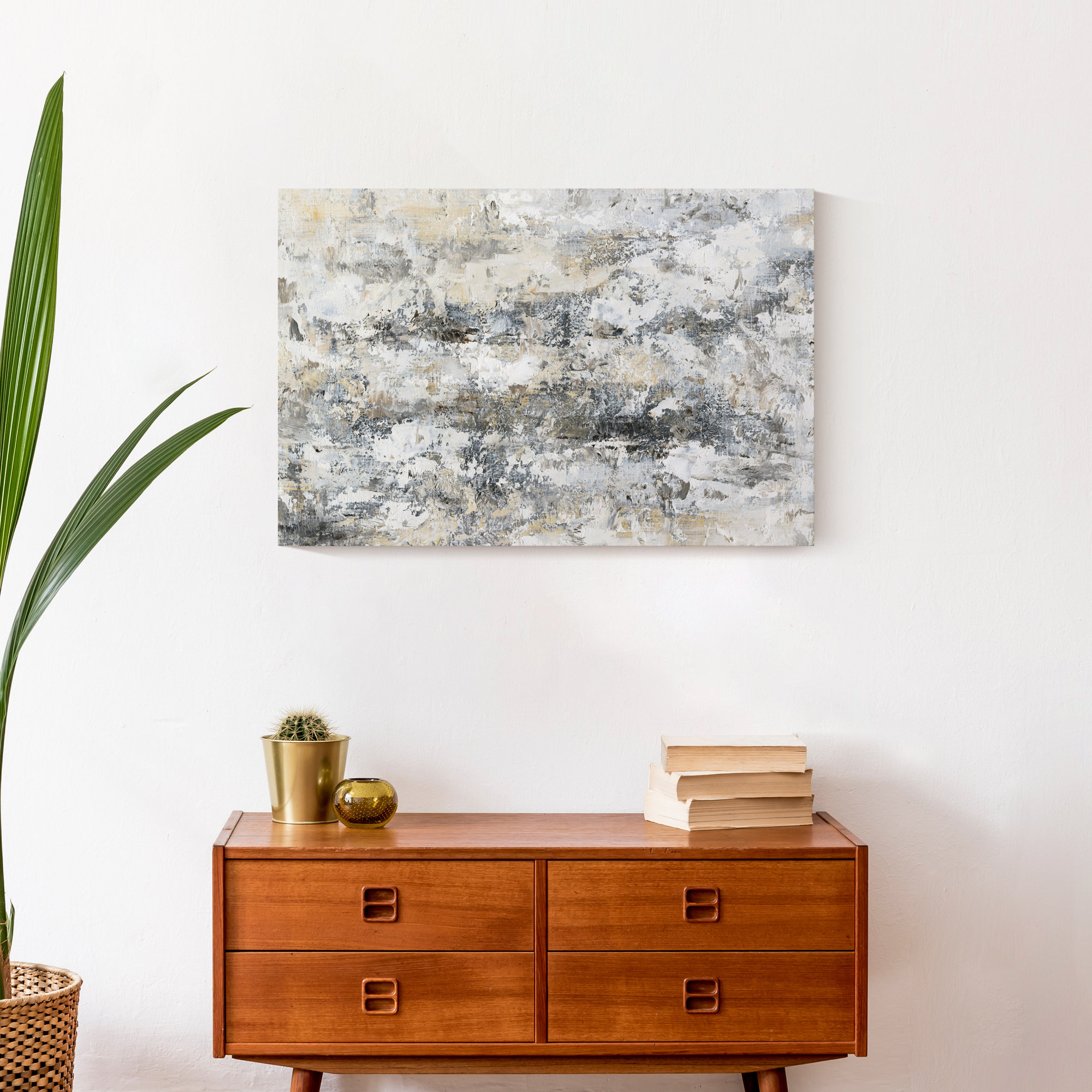 17 Stories Neutral Blotchy Abstract Framed Print - Wayfair Canada