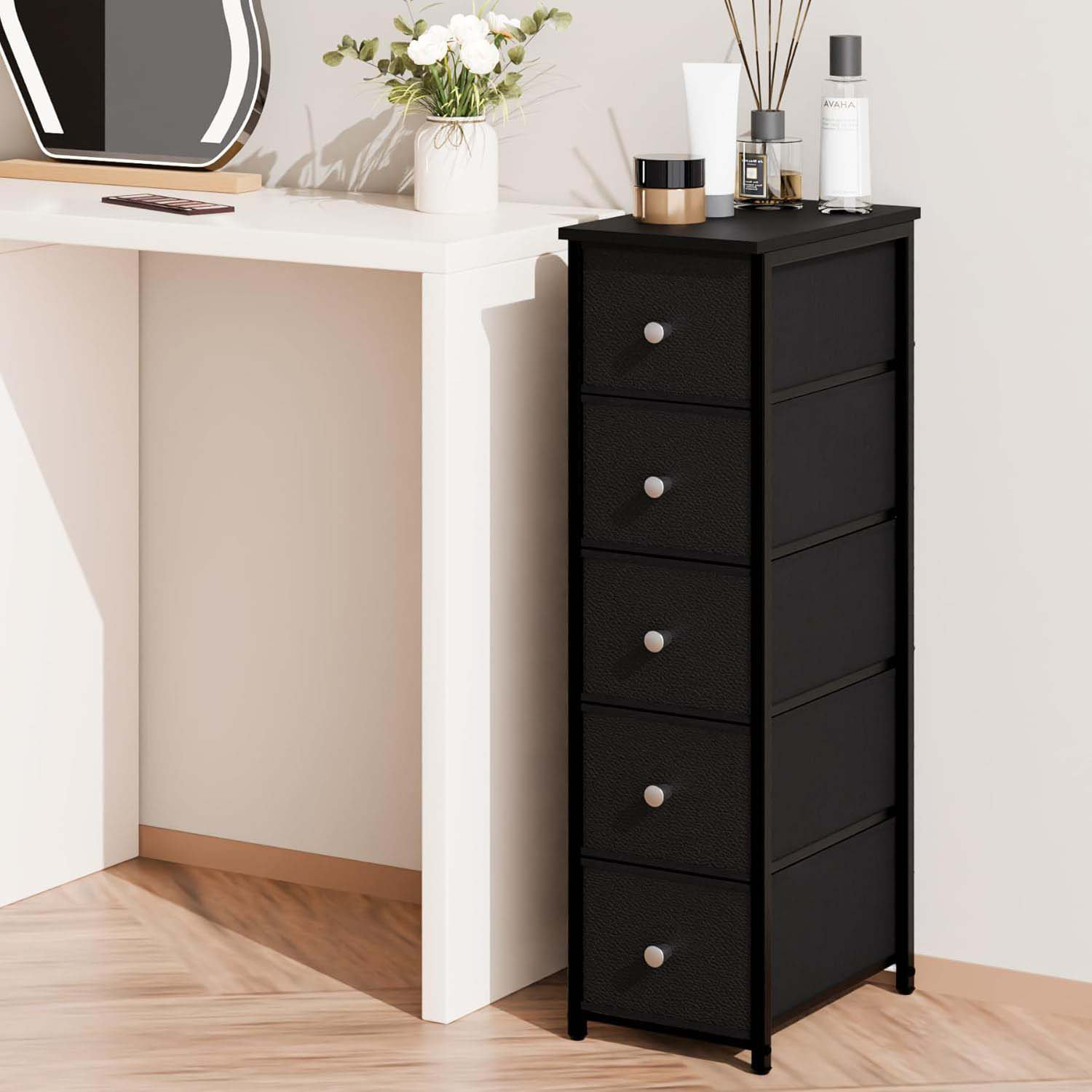 Ebern Designs Narrow Storage Cabinet For Small Spaces Slim Bathroom ...