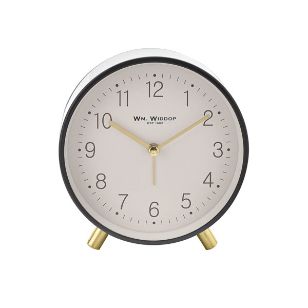 Wm Widdop Analogue Metal Quartz Movement / Crystal Alarm Tabletop Clock ...