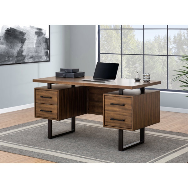 Sunjoy Computer Desk, 60 Inch Milano Floating Pedestal Desk, Modern ...