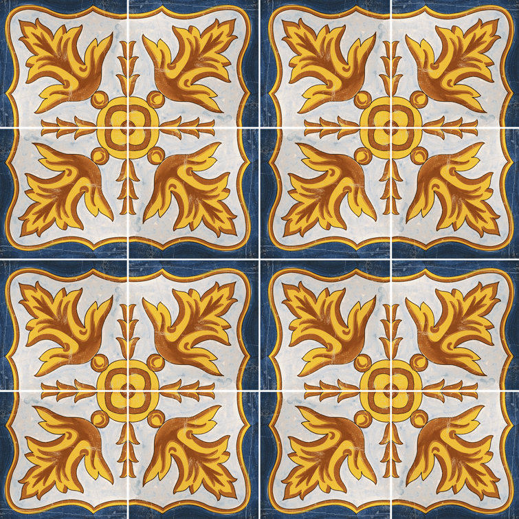 Encore Surfaces Vita Sole 02 8" x 8" Encaustic Porcelain Wall & Floor ...