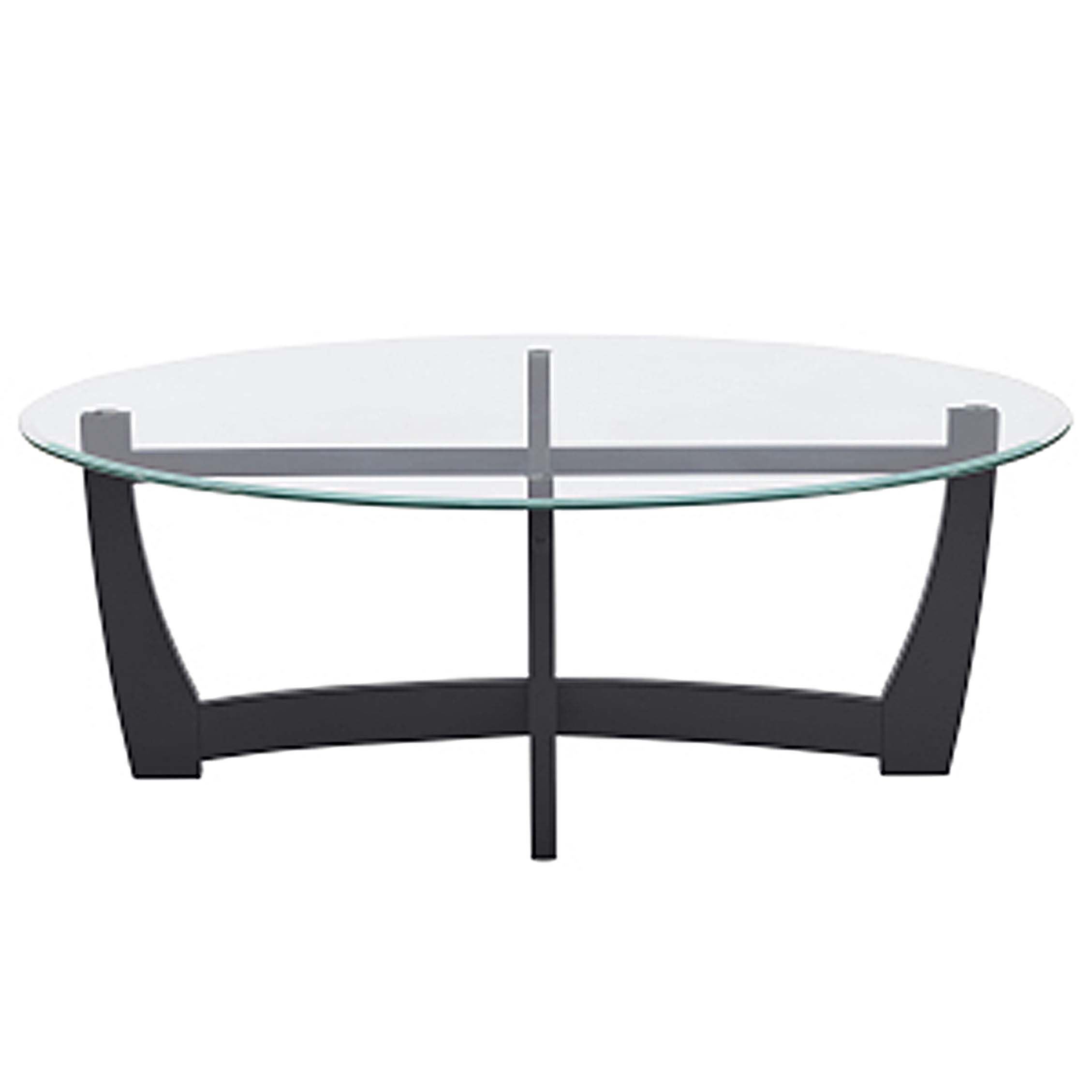 Latitude Run® Oval Glass Coffee Table, Center Table with Glass Top ...