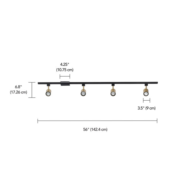 Ebern Designs 56" 4 - Light Track Kit & Reviews | Wayfair