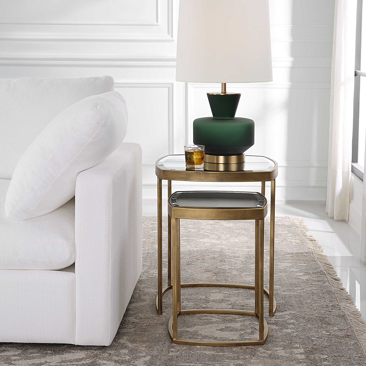 Uttermost Vista Gold Nesting Tables, Set Of 2 & Reviews | Perigold