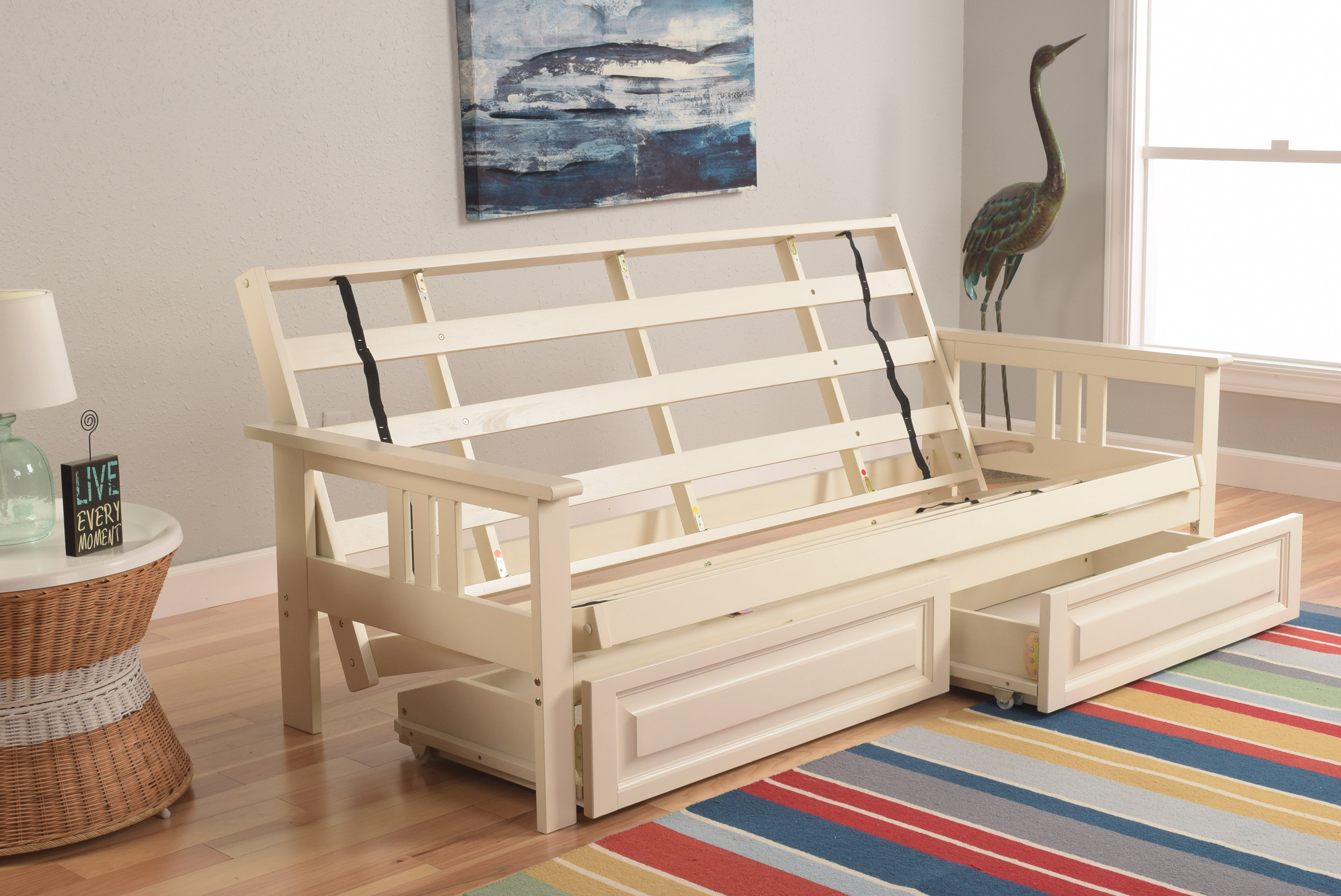 The Twillery Co.® Stratford Full-Size Futon Frame Includes Storage ...