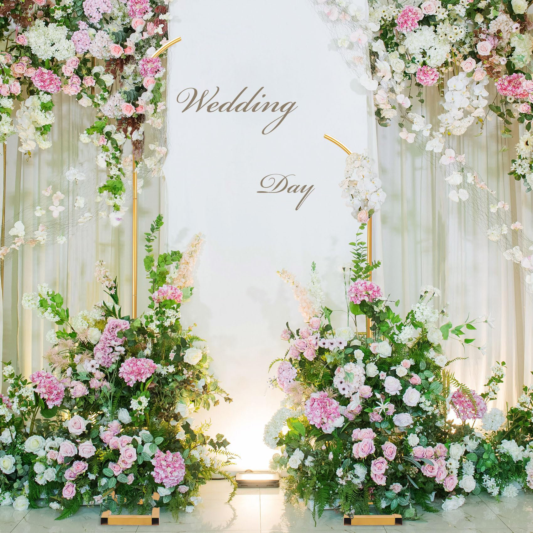 IFBECT Gold Metal Wedding Arch Backdrop Stand Set 2 Pieces | Wayfair
