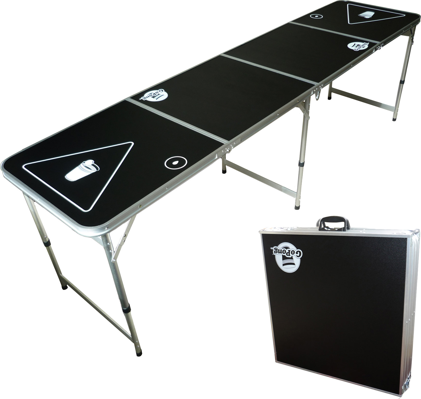 GoPong 8-Foot Portable Folding Beer Pong / Flip Cup Table (6 balls ...