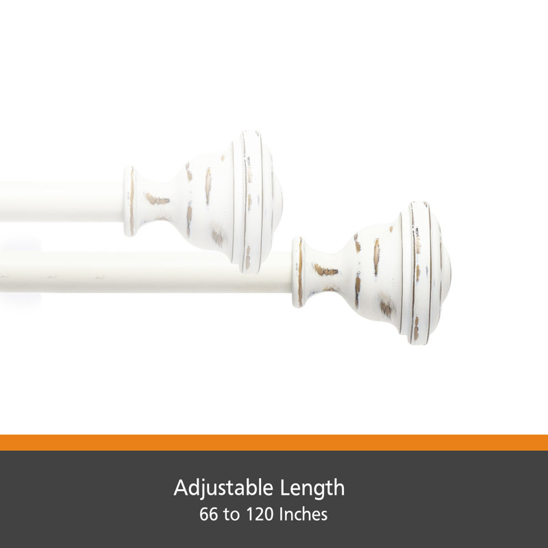 Kenney Belle 5/8" Fast Fit Easy Install Decorative Window Curtain Rod ...