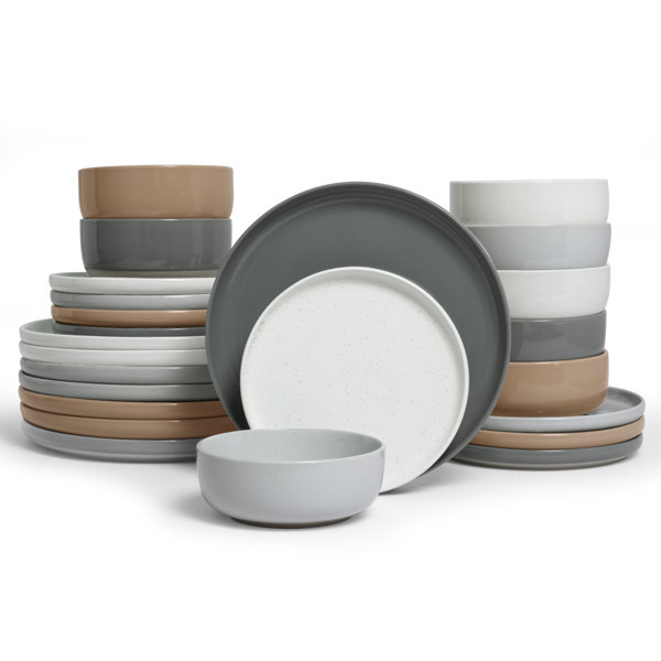 Famiware 24 Piece Stoneware Dinnerware Set - Service for 8 & Reviews ...