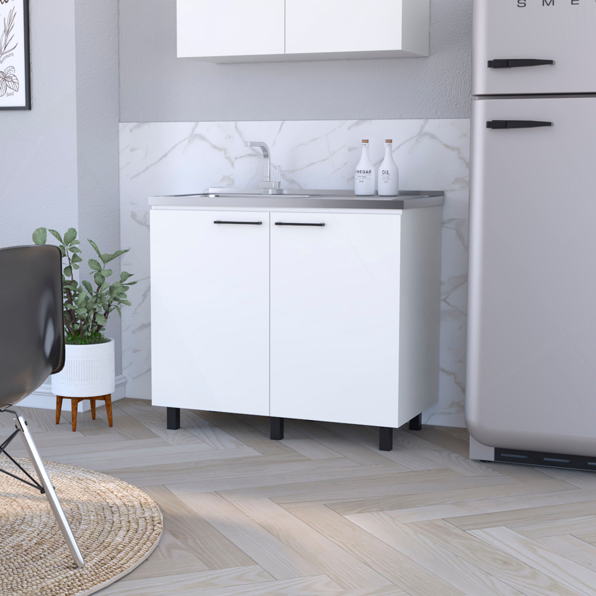 Latitude Run® Oklahoma 2 Utility Sink & Cabinet, Interior Shelf ...