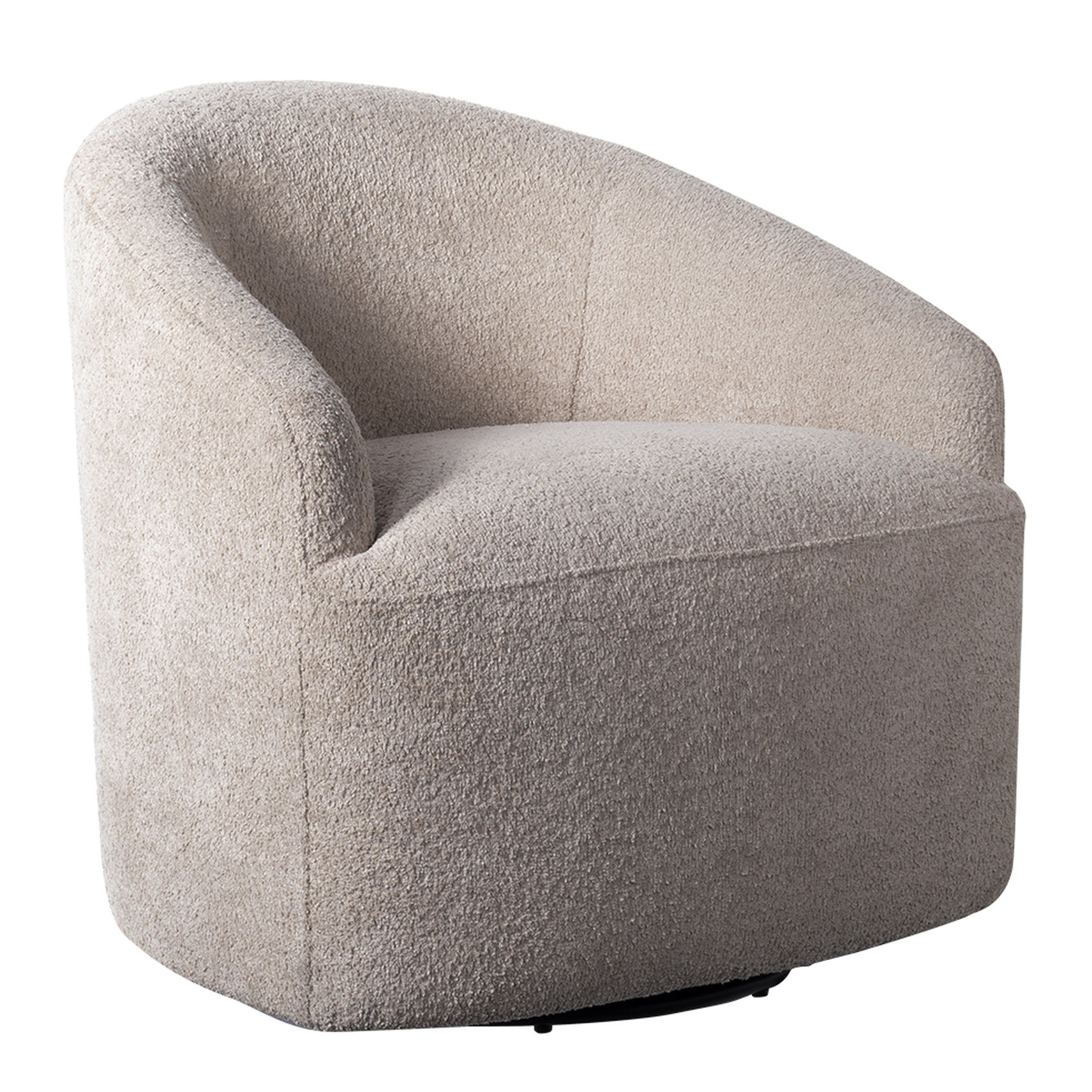 Hokku Designs 360 Degree Swivel Chair In Beige Textured Fabric - Extra ...