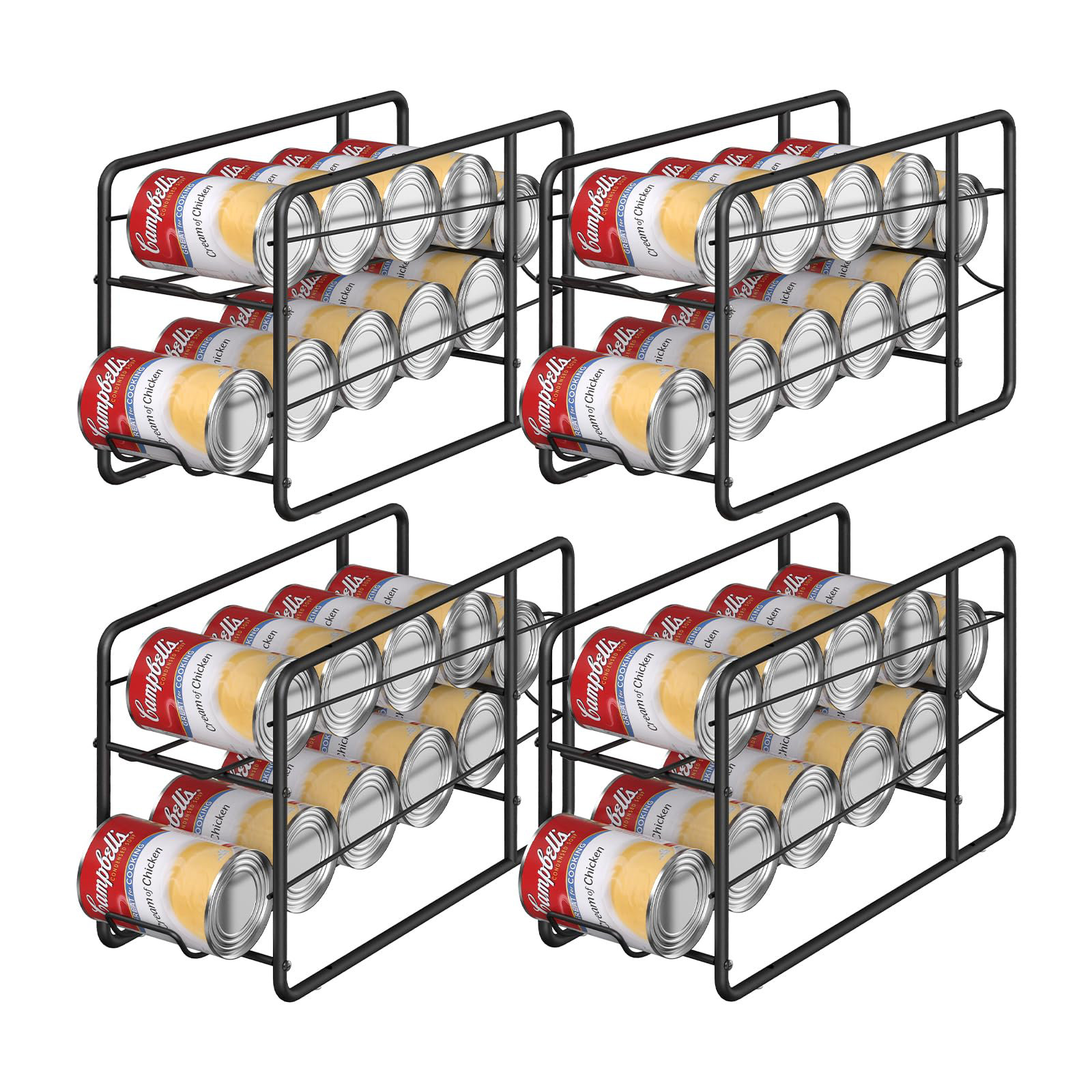 Latitude Run® 4 Pack Can Dispenser Rack, Stackable Can Storage ...