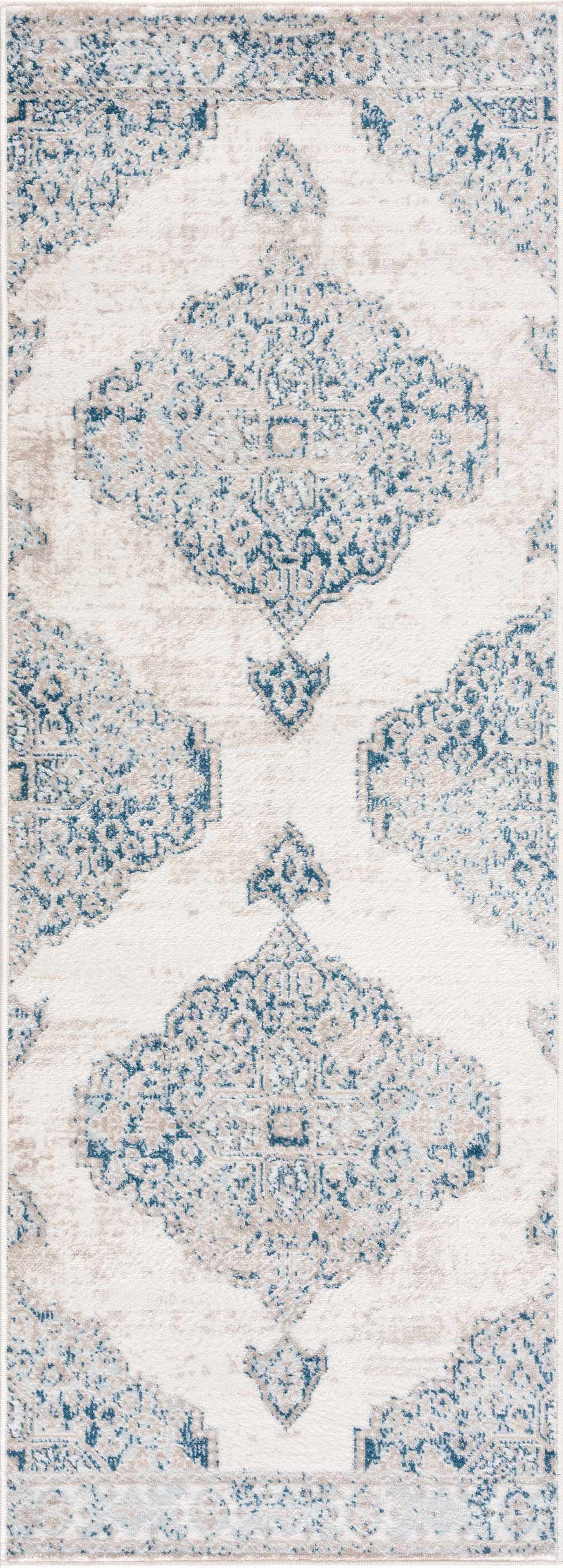 Williston Forge Jahmil Oriental Boho Blue Area Rug | Wayfair