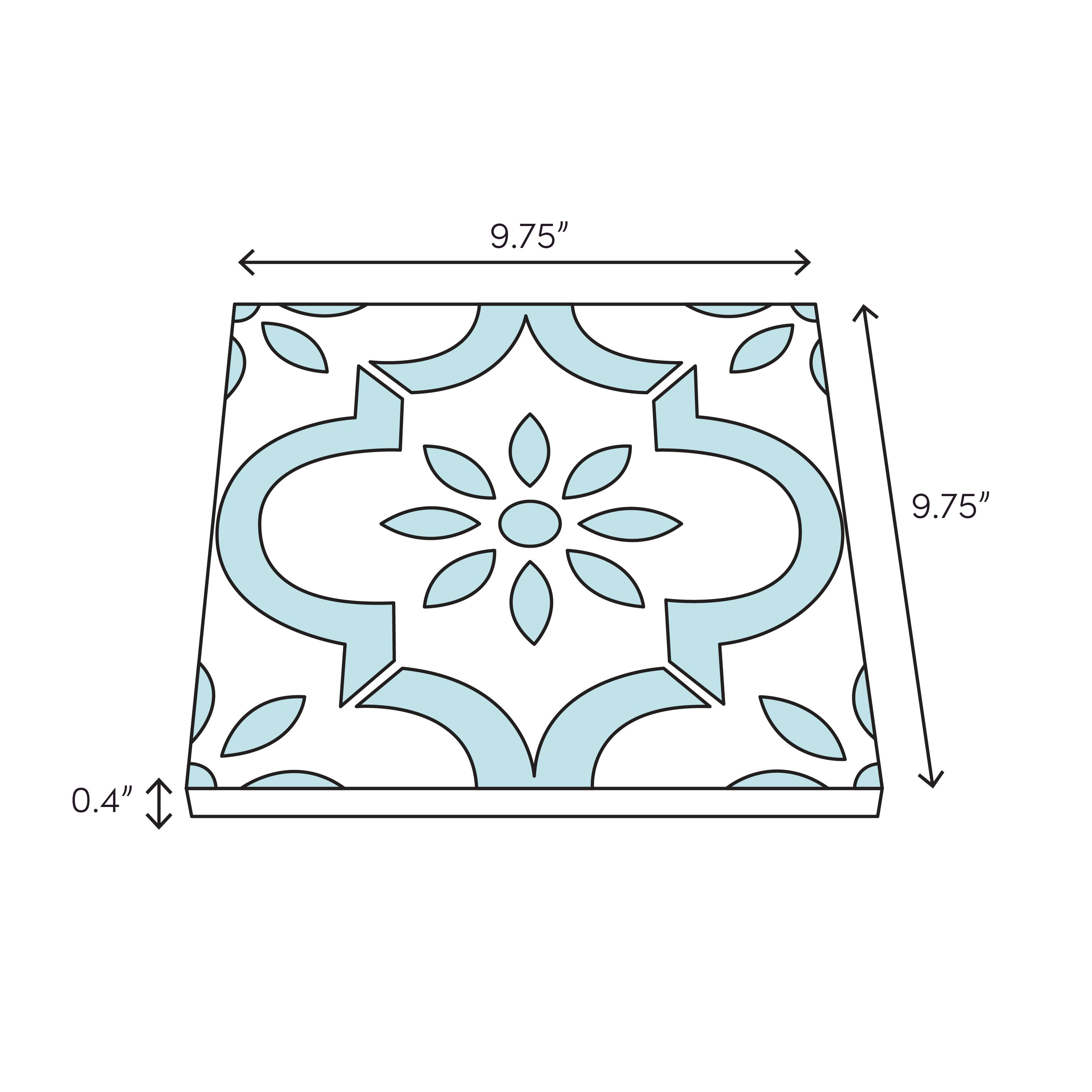Merola Tile Habana 10" x 10" Porcelain Patterned Wall & Floor Tile ...