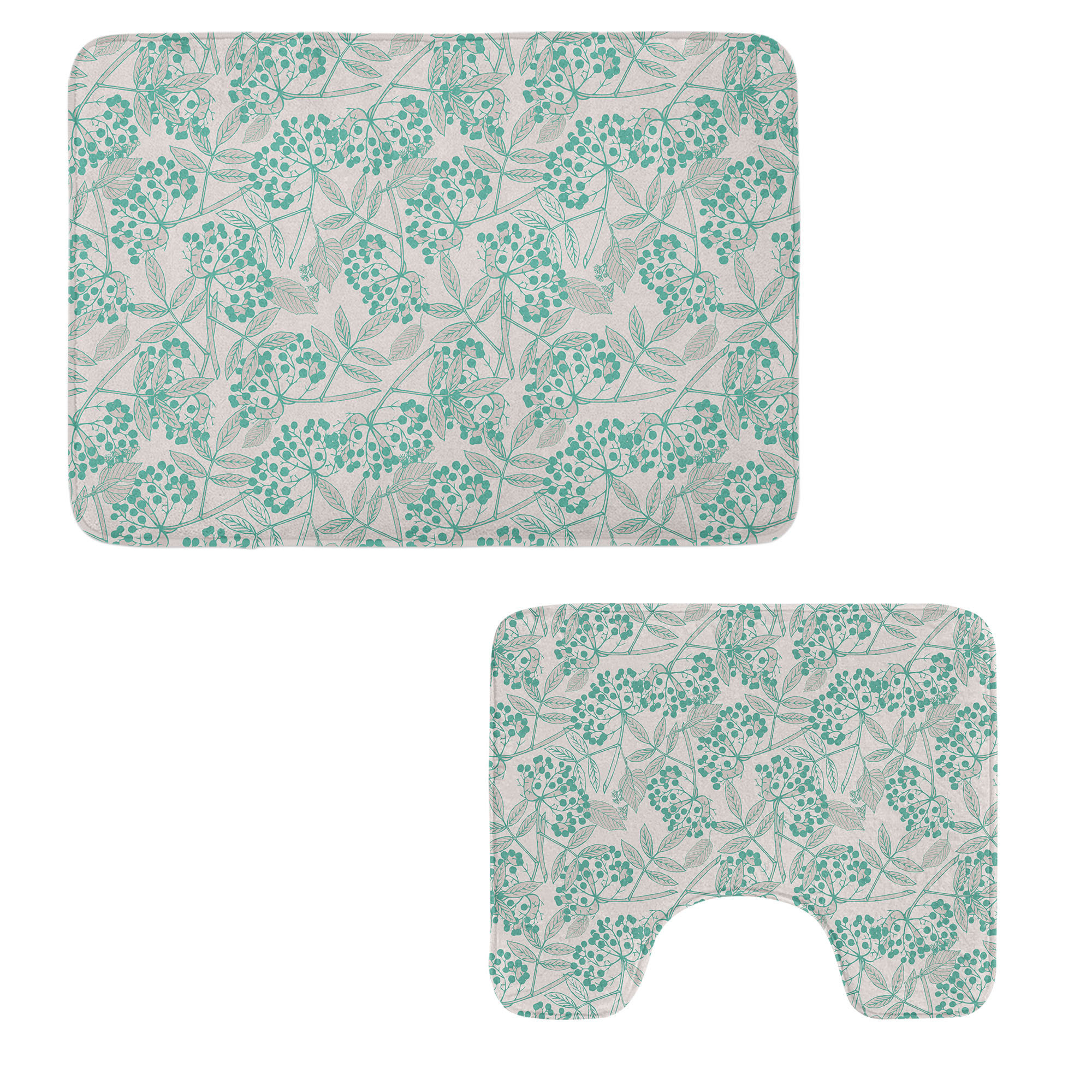 Breakwater Bay Teal Bathroom Rug Set 2 Pieces Rectangle & Contour Mats ...