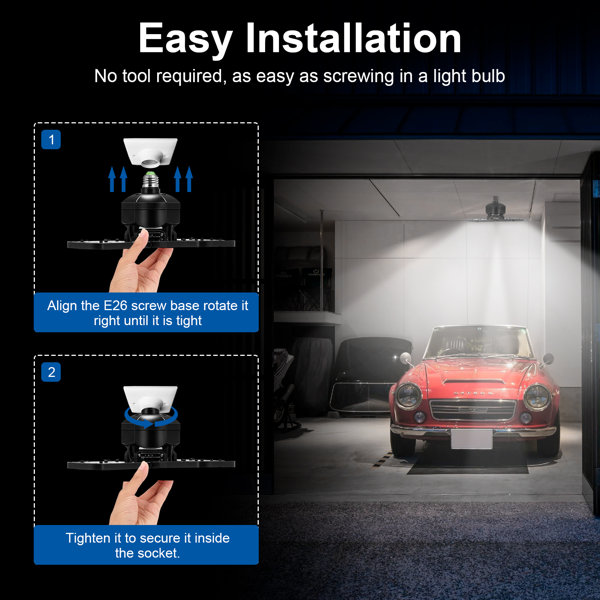 LOHASLED 80W LED Deformable Garage Multi-Directional LED Ceiling Light ...