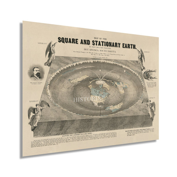 HISTORIC PRINTS 1893 Flat Earth Map Of The World On Paper Print | Wayfair