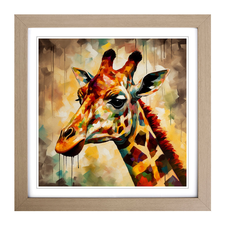 Latitude Vive Giraffe Abstract Art No.1 - Single Picture Frame Print on ...