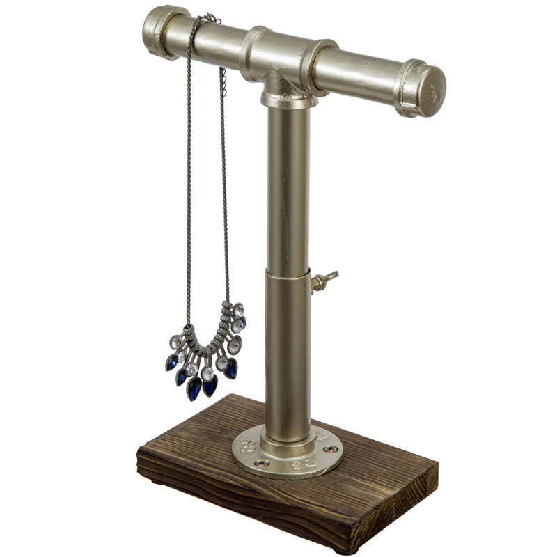 Williston Forge Industrial Pipe Adjustable T-Bar Jewelry Stand | Wayfair
