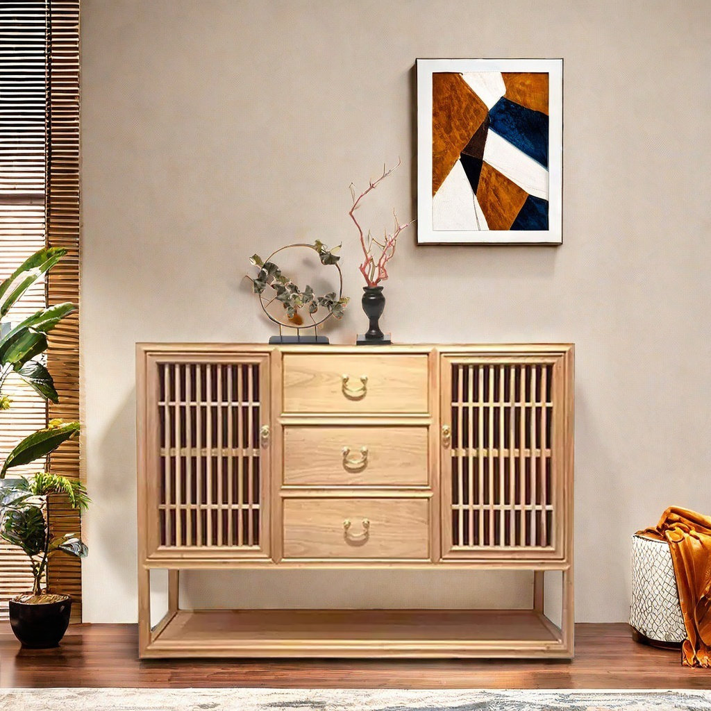 Atta Avenue New Chinese Solid Wood Zen Accent Cabinet | Wayfair