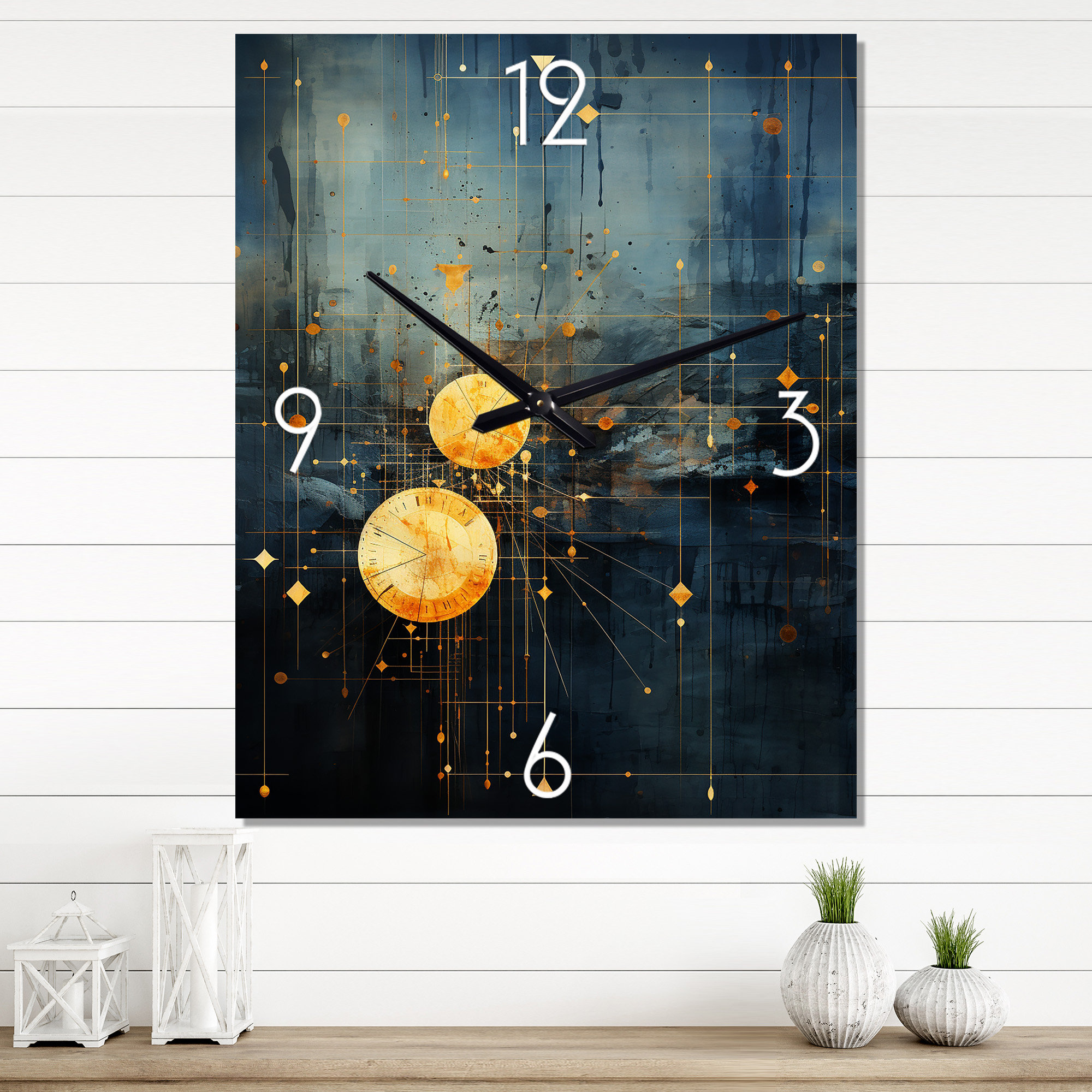 Design Art Ancient Wisdom Of Atlantis In Gold & Retro Blue I - Modern ...