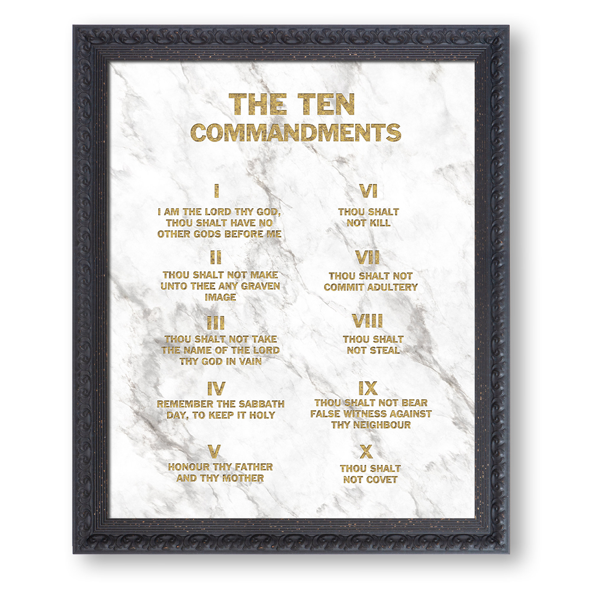 Trinx The Ten Commandments(White Texture),Black Arts Frame The World ...