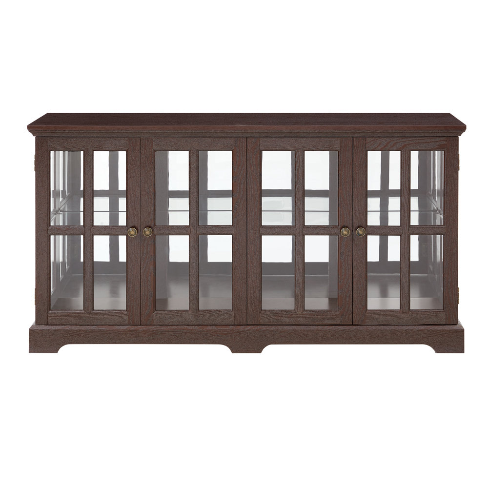 Lark Manor LED Curio Display Cabinet Antique Display Cabinet with Glass ...