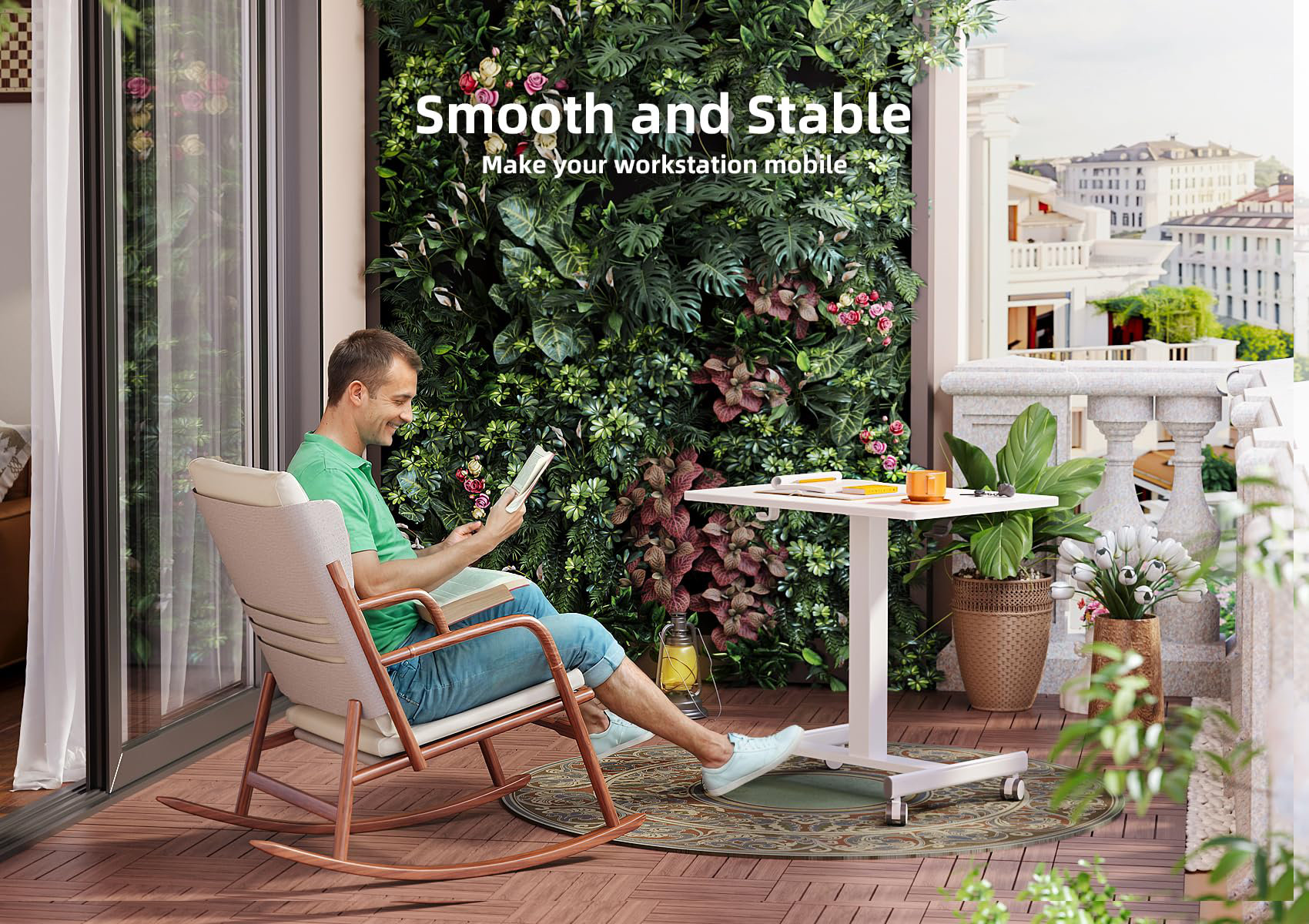 HUDSON & ASHTON LLC Mobile Standing Desk, Mobile Desk Workstation With ...