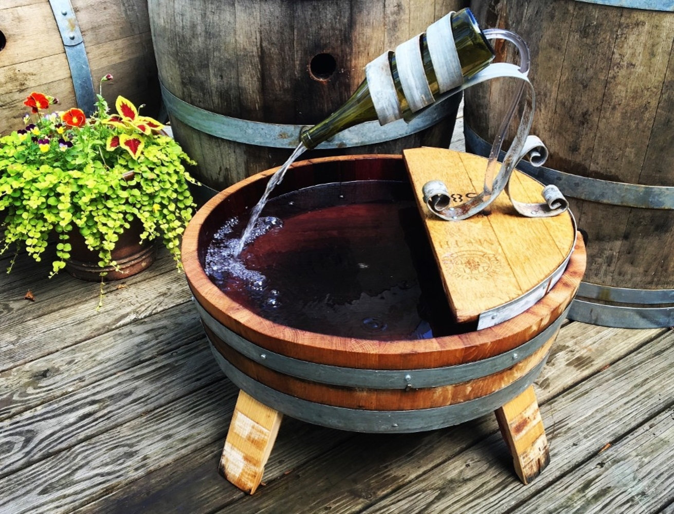 MGP Watertight Shallow Wine Barrel Planter 24"D X 9"H - Wayfair Canada