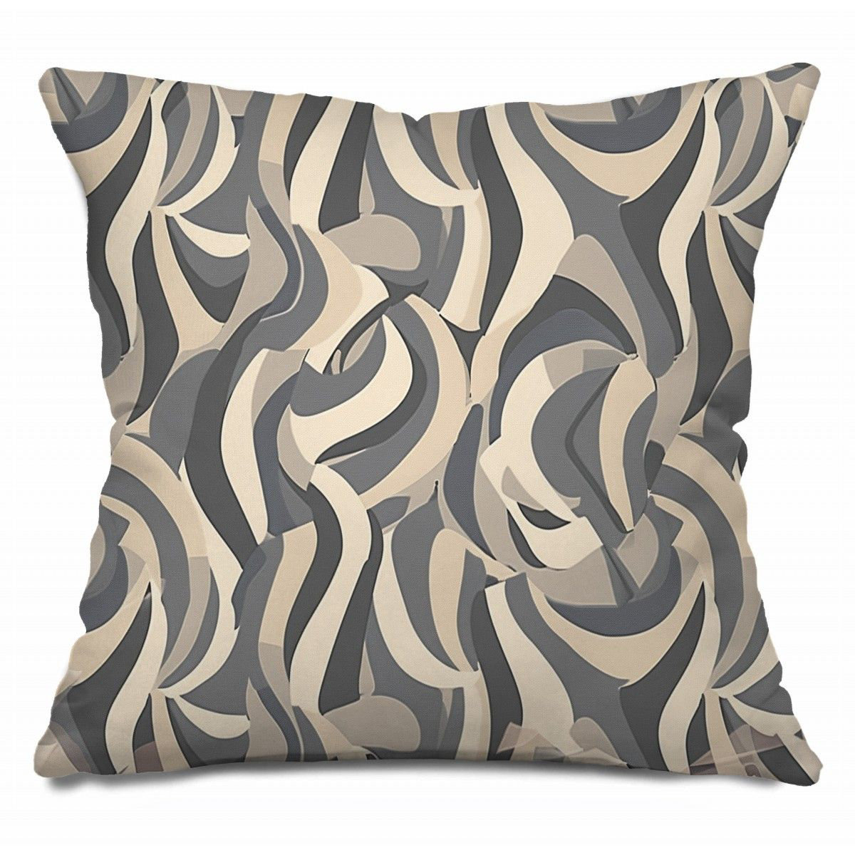 VisionDecor Plain Weave Muslin Wavy Throw Pillow, Pattern Cotton Twill ...