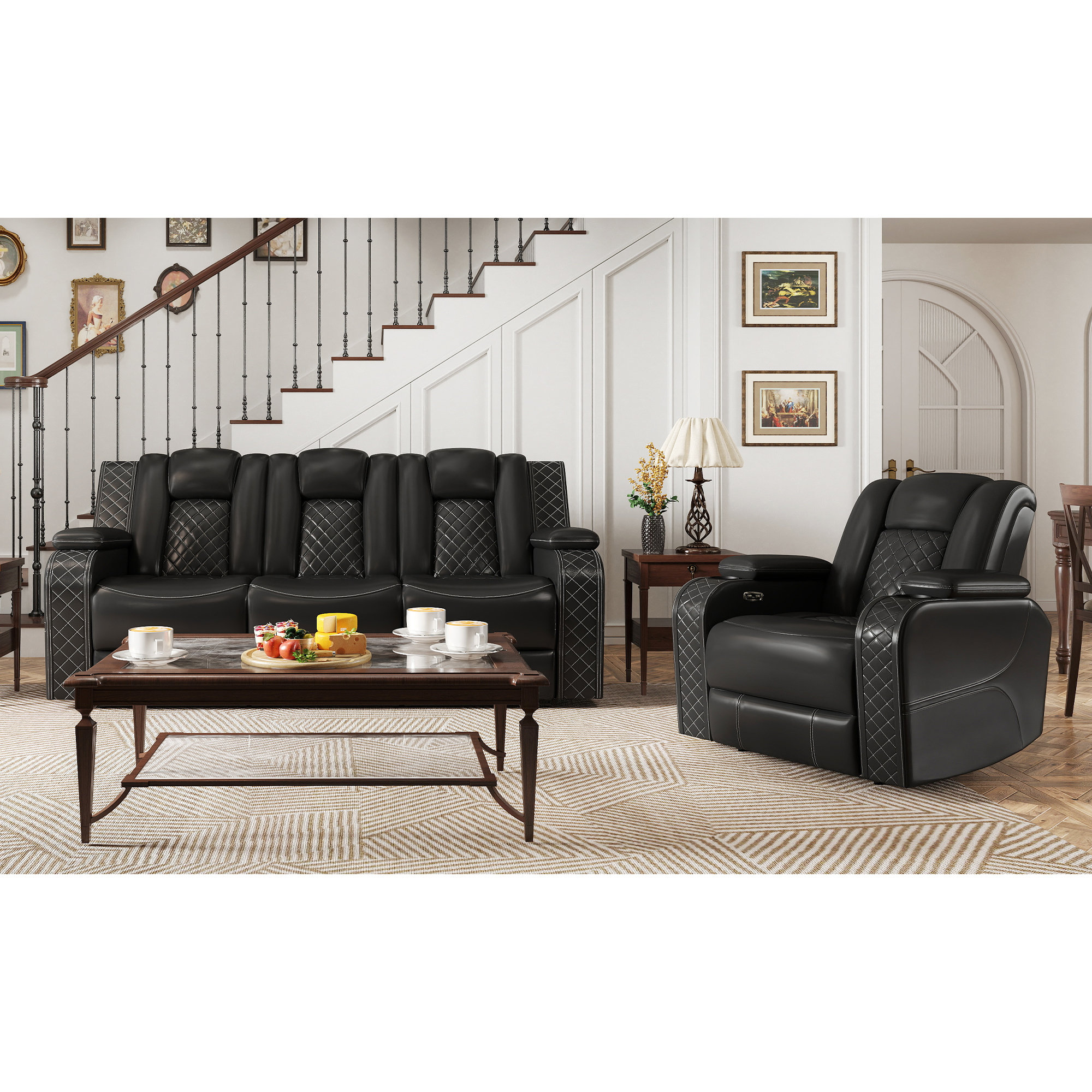 Latitude Run® Bouzoun 2-Piece Breathable Faux Leather Dual Motor Power ...